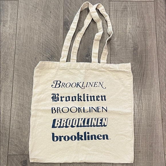 Brooklinen | Bags | Brooklinen Cream Tote With Blue Logo | Poshmark